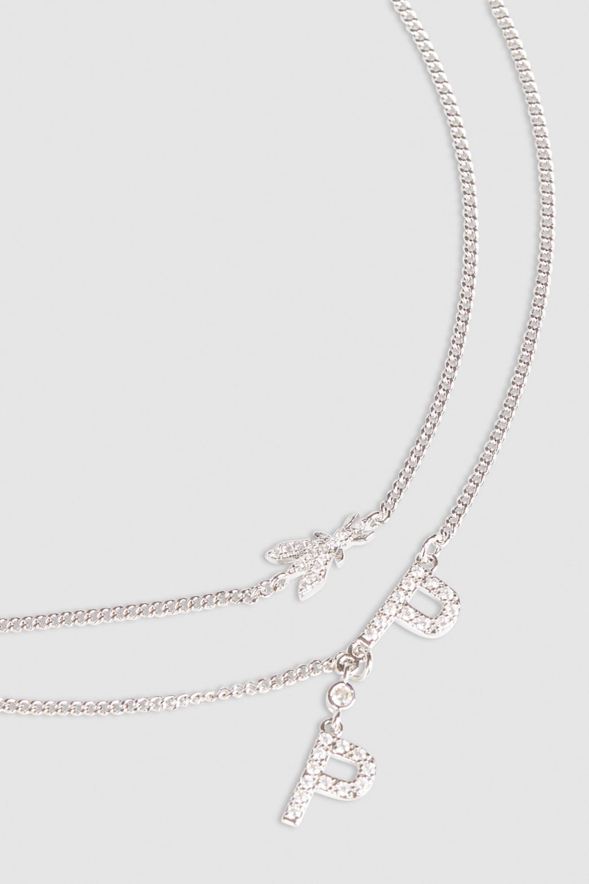 Double chain brass necklace | Silver | Patrizia Pepe
