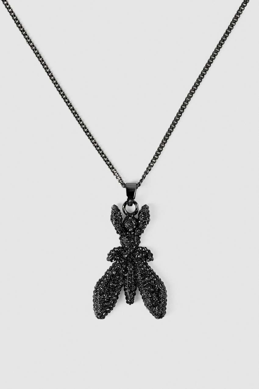 Brass and glass necklace with rhinestones Black Patrizia Pepe